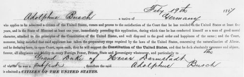Adolphus Busch - SHSMO Historic Missourians